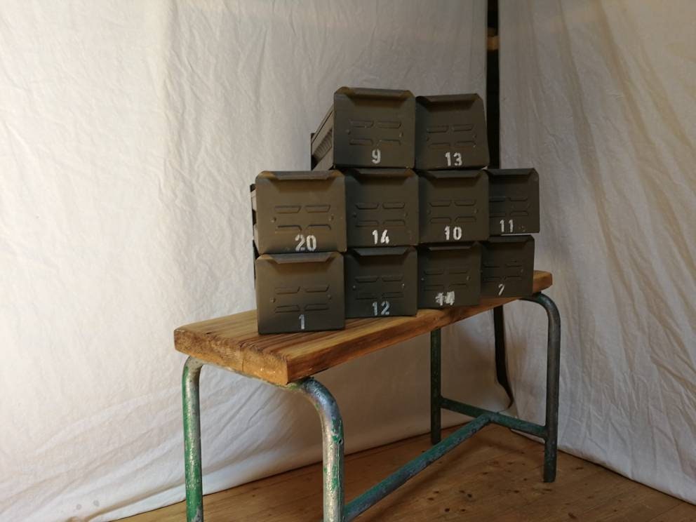 Vintage Metal Boxes Army Boxes Index Box - Etsy