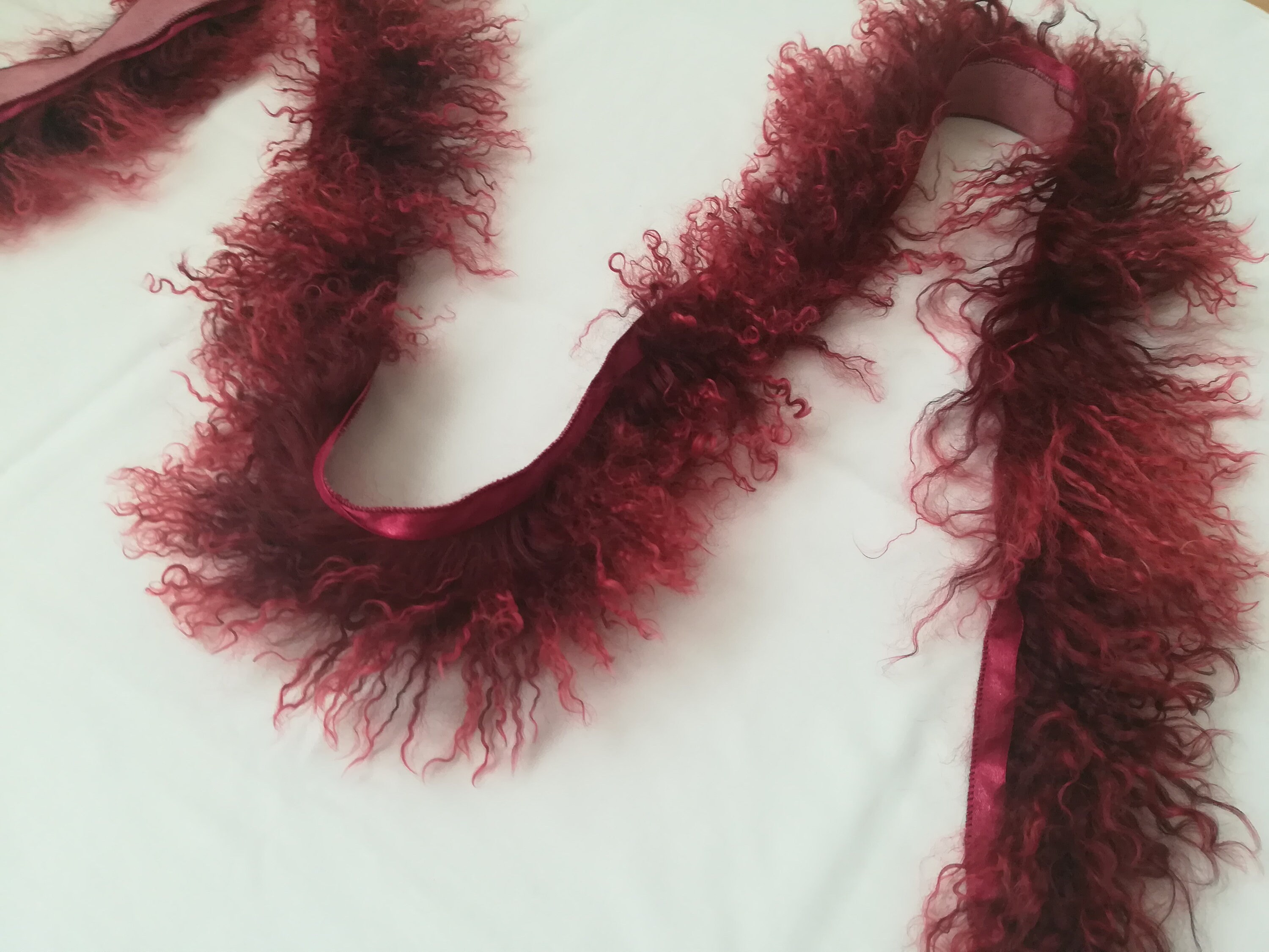 Vintage Mongolian Red Bordeaux Burgundy Fur Trim and Leather - Etsy ...