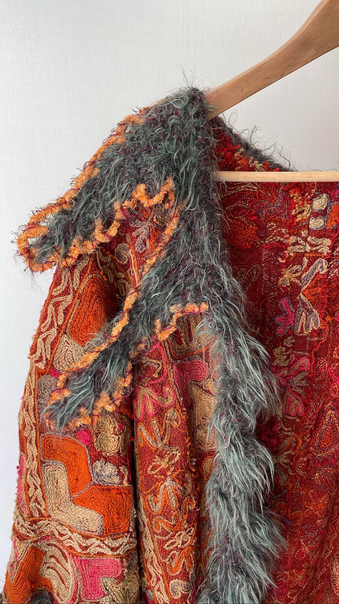 Rare 1960s Hippie Juta Floral Overcoat With Quirky Fluffy Collar. Fits ...