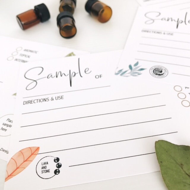 DIGITAL Printable Essential Oil Sample Card // Doterra Sample - Etsy Israel