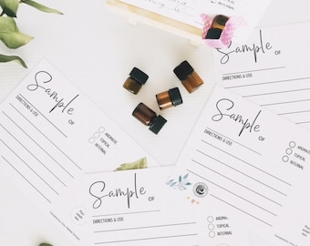 Essential Oil Sample Cards | Etsy