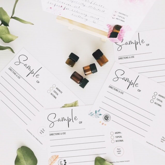 DIGITAL Printable Essential Oil Sample Card // Doterra Sample - Etsy Israel