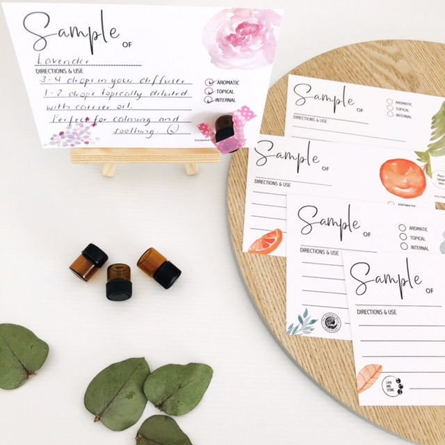 DIGITAL Printable Essential Oil Sample Card // Doterra Sample - Etsy Israel