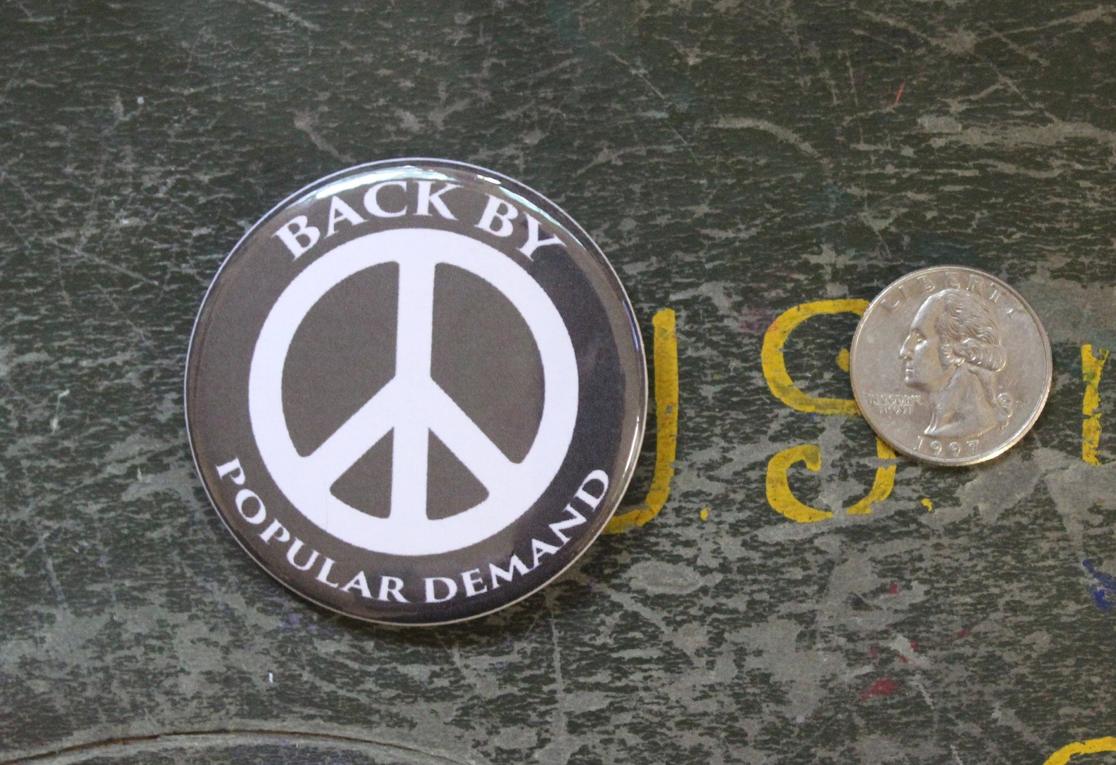 Back by Popular Demand 2.25 Peace Sign Button Keychain - Etsy