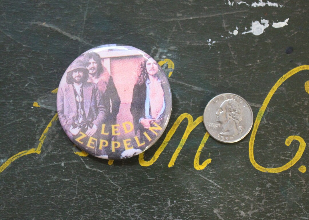 Led Zeppelin 2.25" Button Keychain Magnet Pin Badge Photo Vintage ...