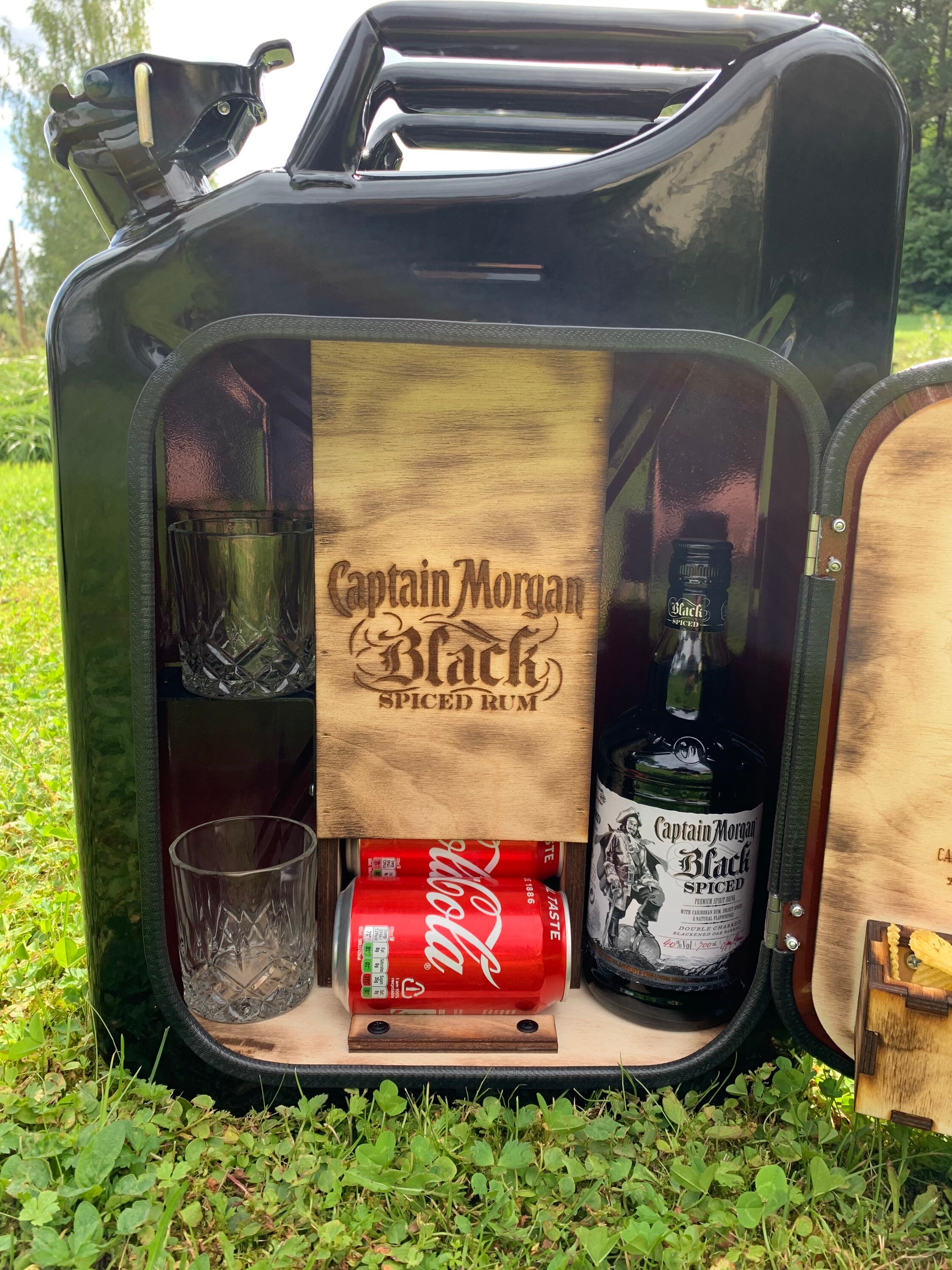 Captain Morgan Black Rum20l Metal Jerry Can Mini Bar/union - Etsy