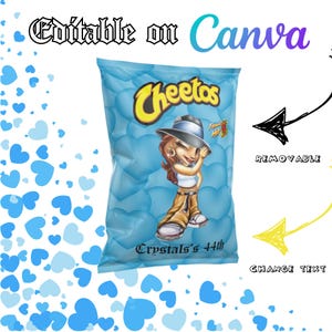 Homie Series Chip Bag, Cheetos Theme Party Favor, Editable Snack ...