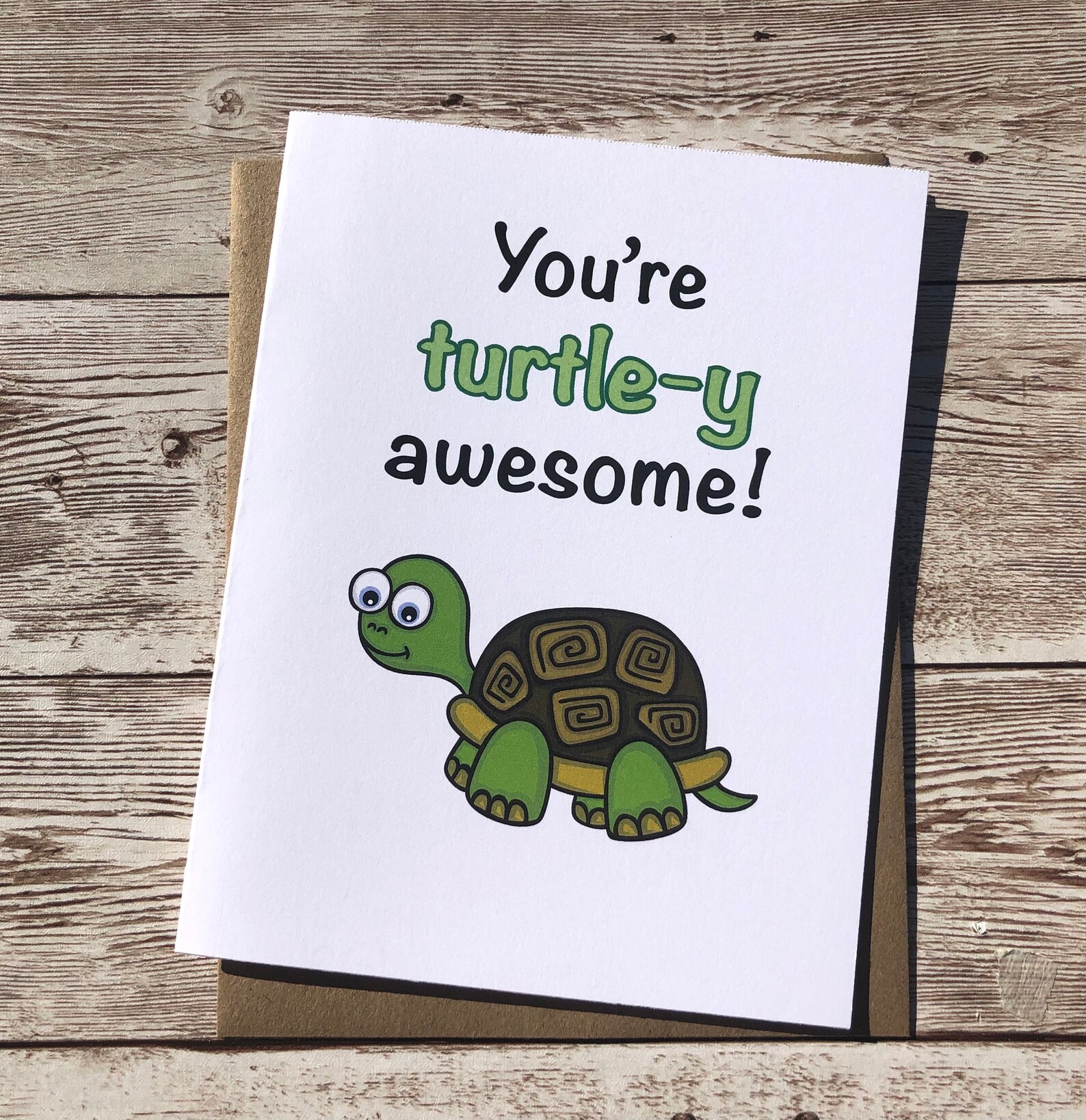 Turtle Pun Card Turtley Awesome Pun Cards Pun Friendship | Etsy