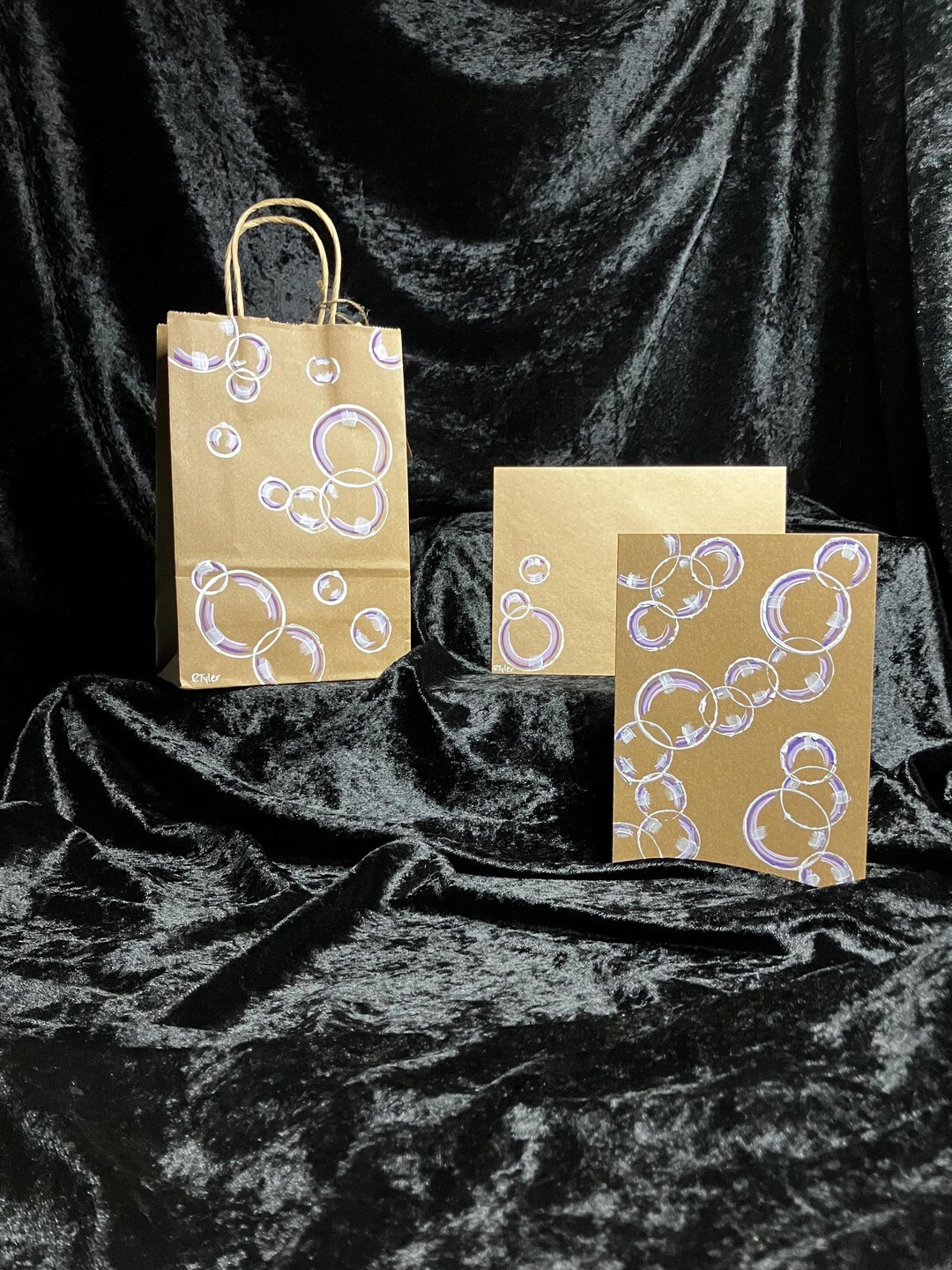 Purple Hand-painted Bubble Gift Set (approx. 8”x5.5”) - Etsy