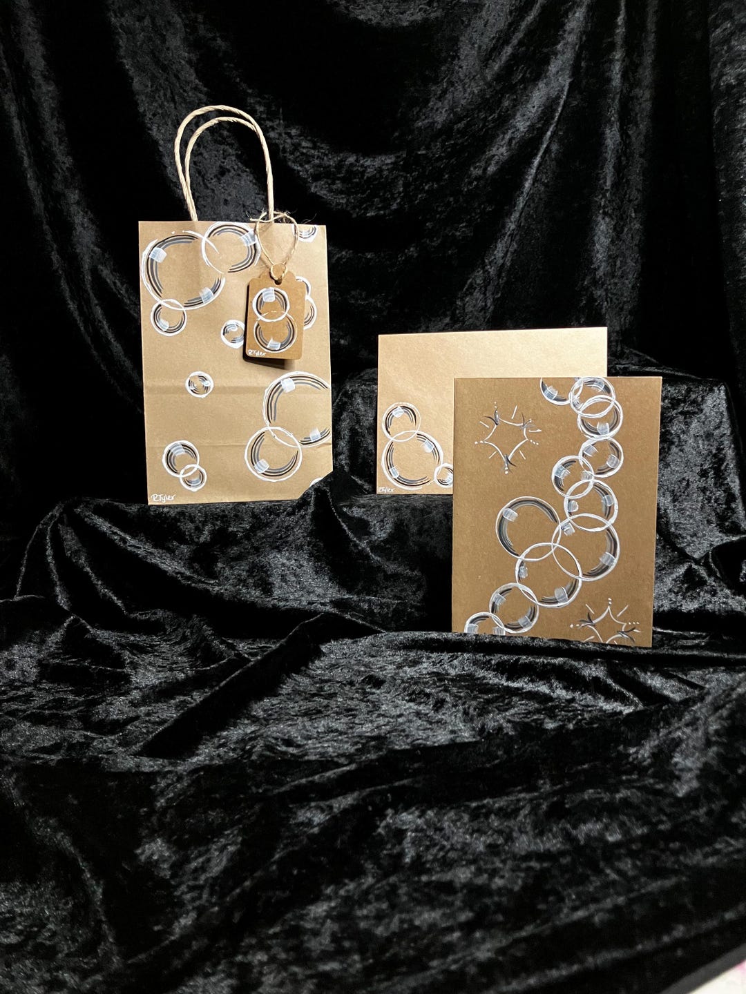 Black Hand-painted Bubble Gift Set (approx. 8”x5.5”) - Etsy