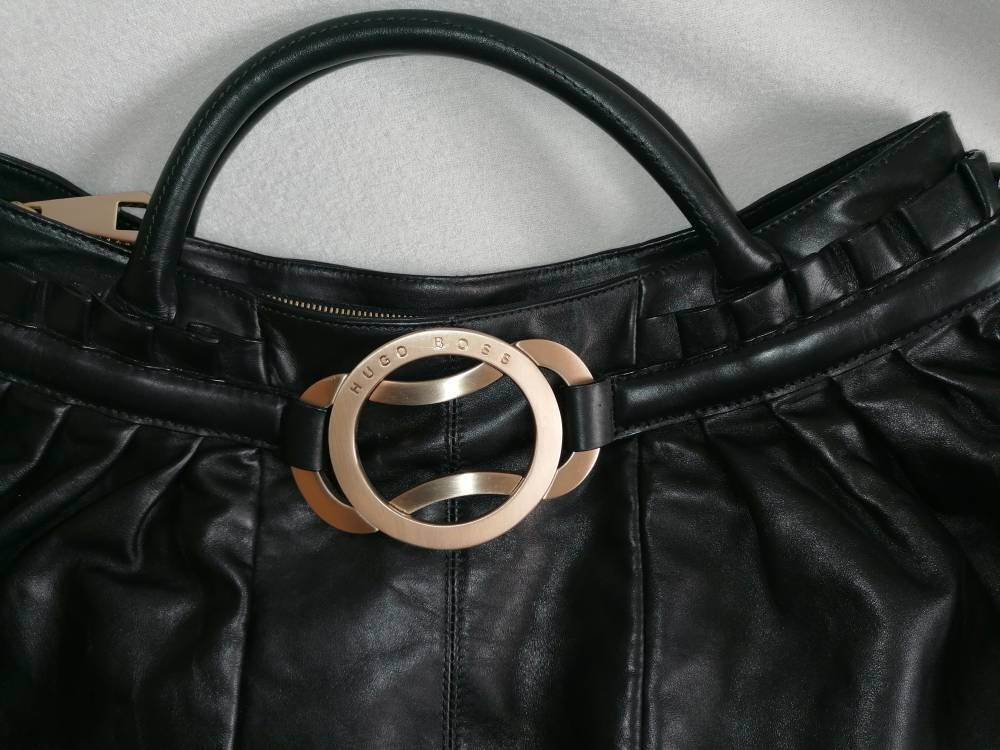 Boss Black Handbag, Great Condition, Unique - Etsy