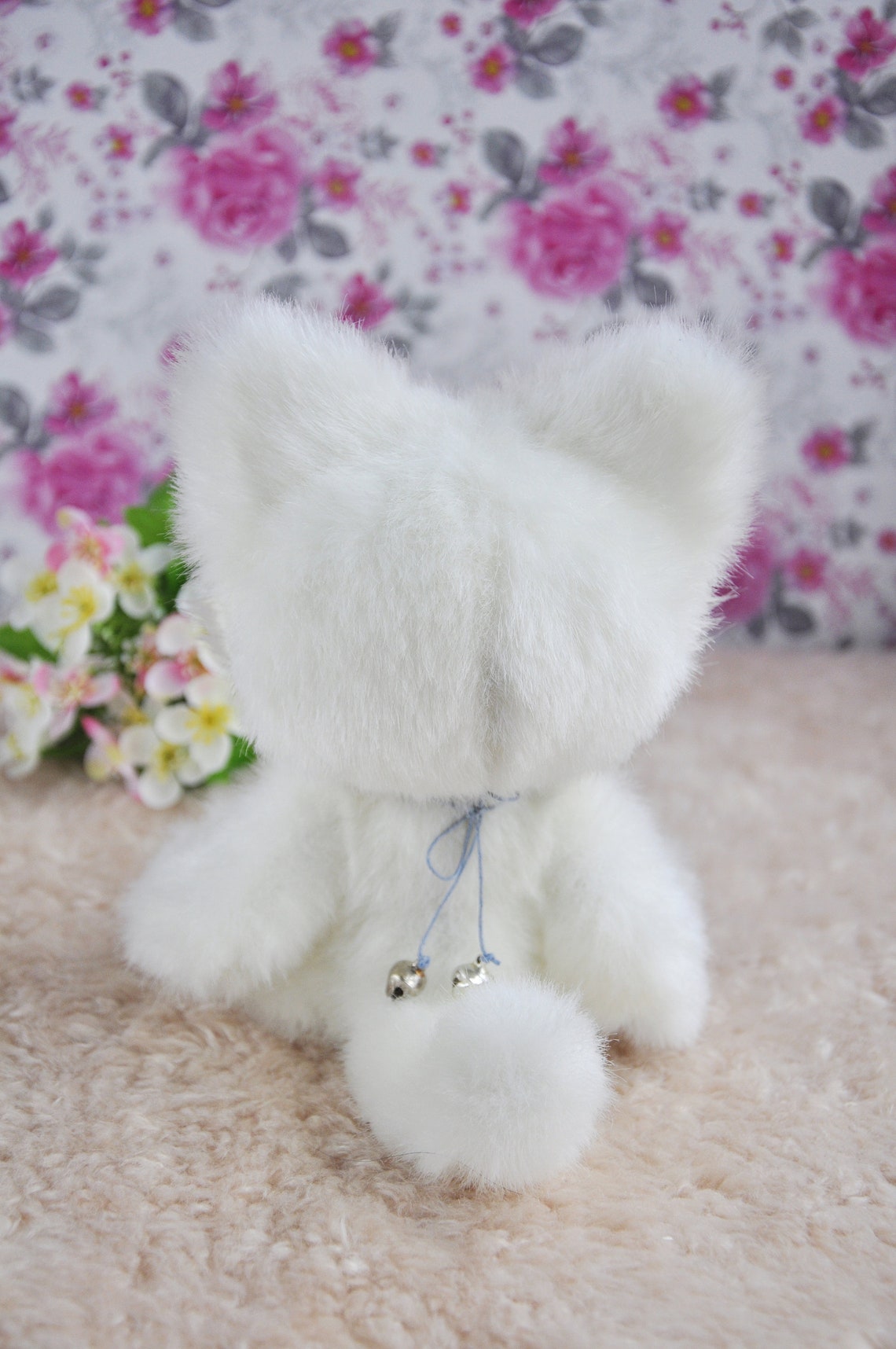 Soft Stuffed White Cat Toy Plush Cats Handmade Cat Poseable | Etsy