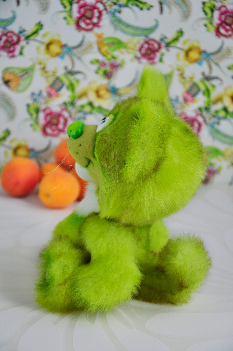 Green stuffed cat toy unique cat toy plush cat kitten toy | Etsy