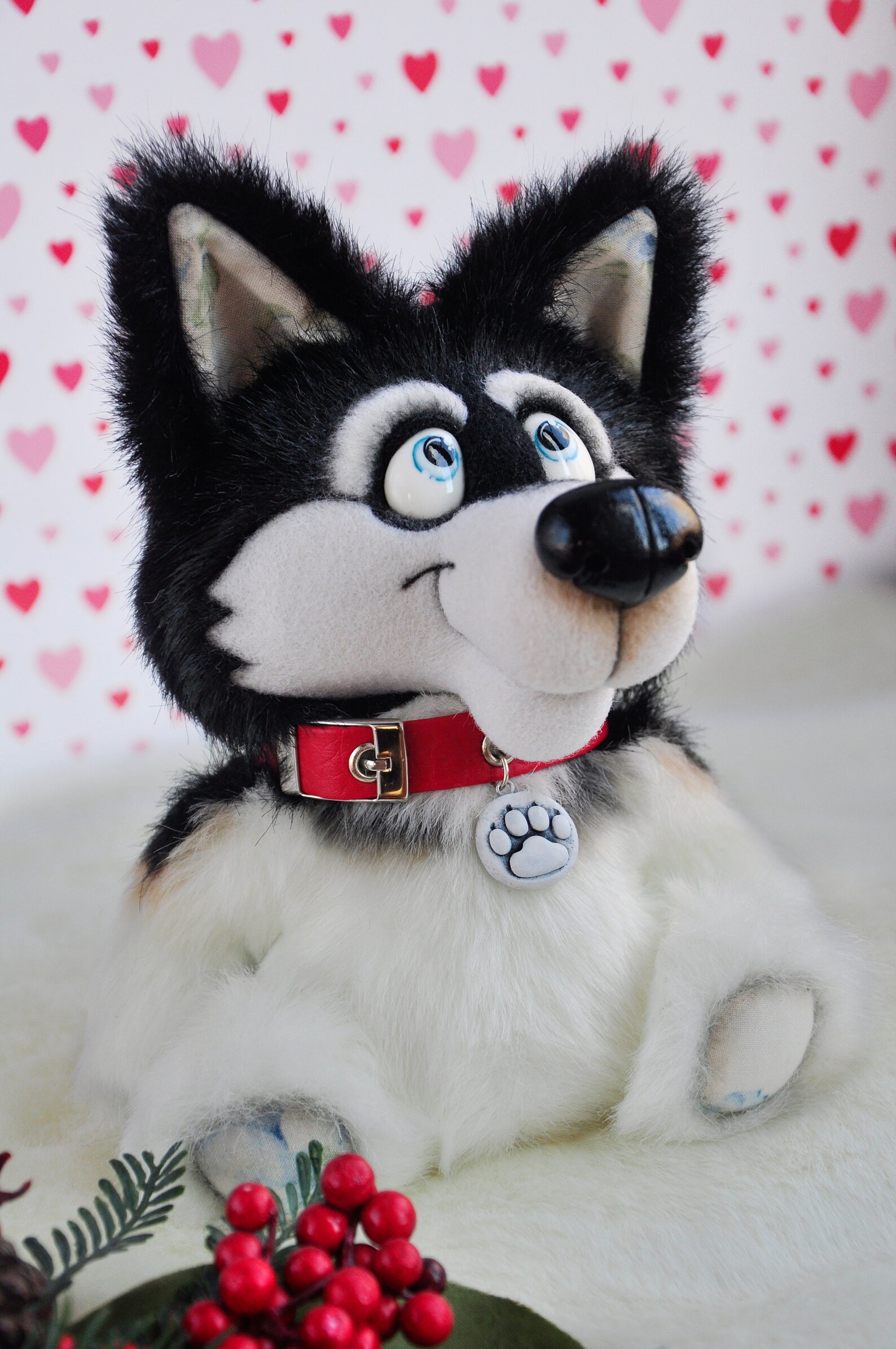 Siberian husky collectable stuffed plush toy handmade toy dog | Etsy