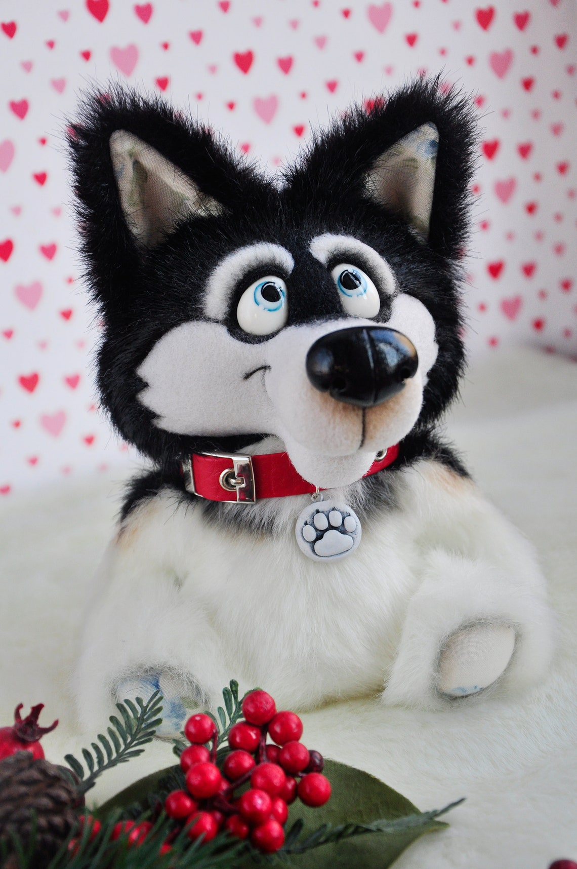 Siberian husky collectable stuffed plush toy handmade toy dog | Etsy