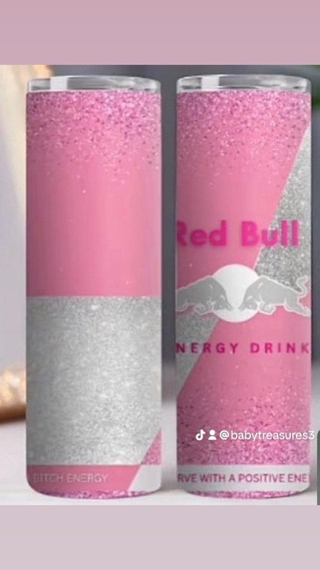 Pink Glitter Redbull 20oz Tumbler - Etsy UK