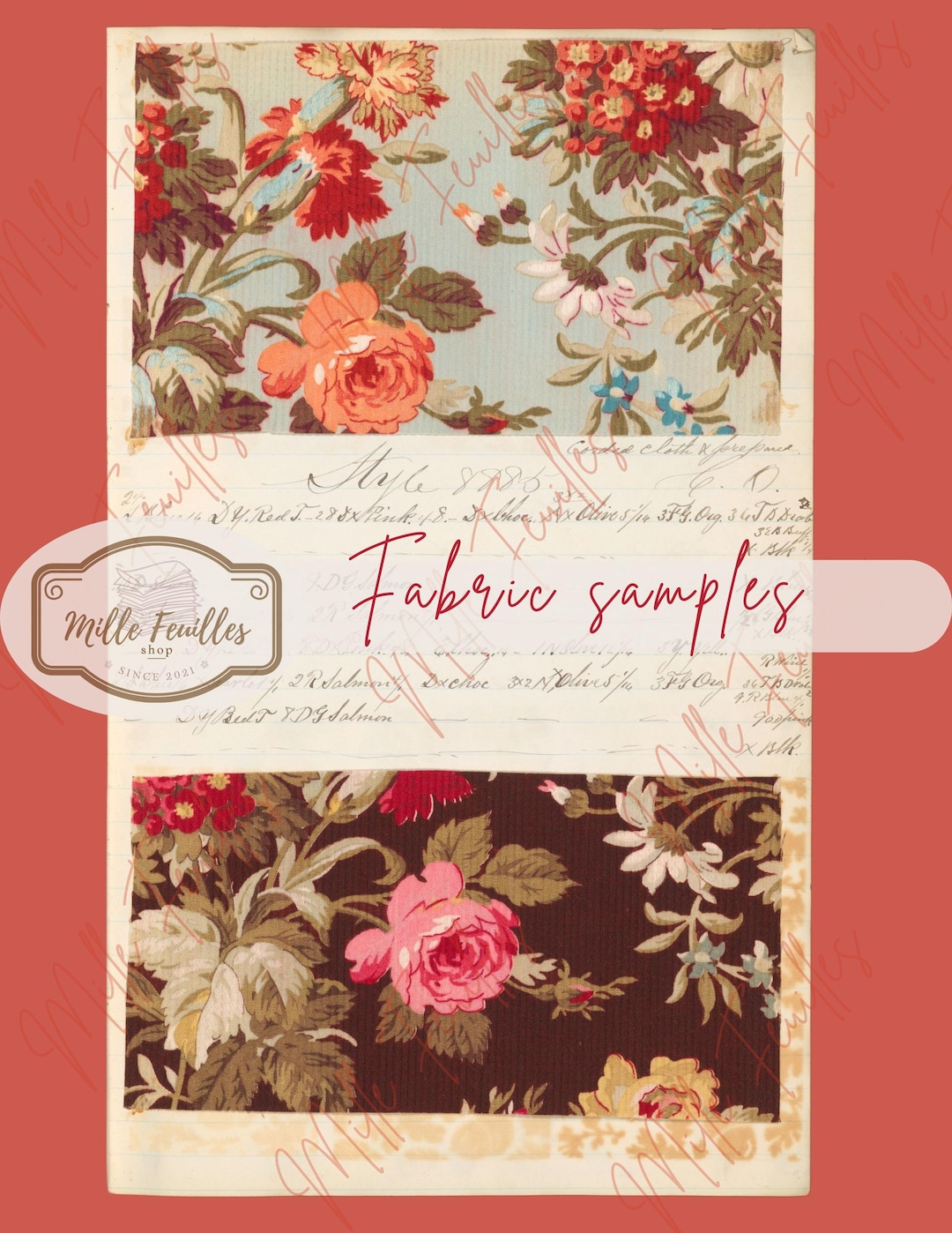 Antique Fabric Sample Images: Printable Ephemera for Junk Journals ...