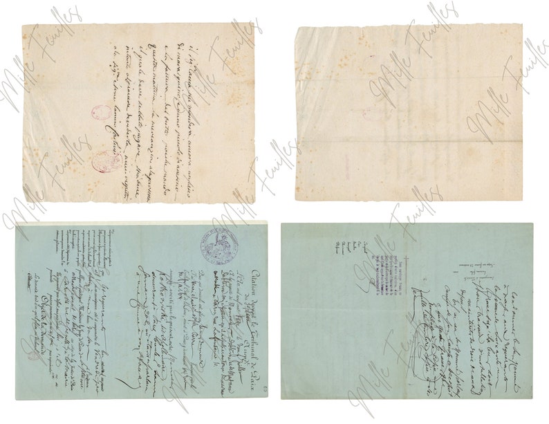 Antique Document Paper Ephemera - Printable Tattered Papers (digital ...