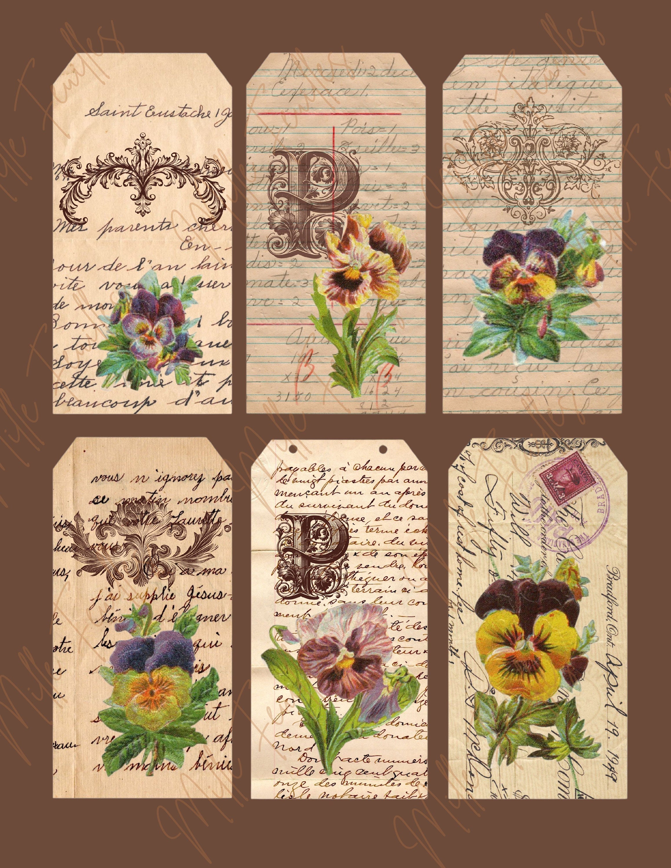 36 Tags Printable for Journaling and Art Digital Download Antique Paper ...
