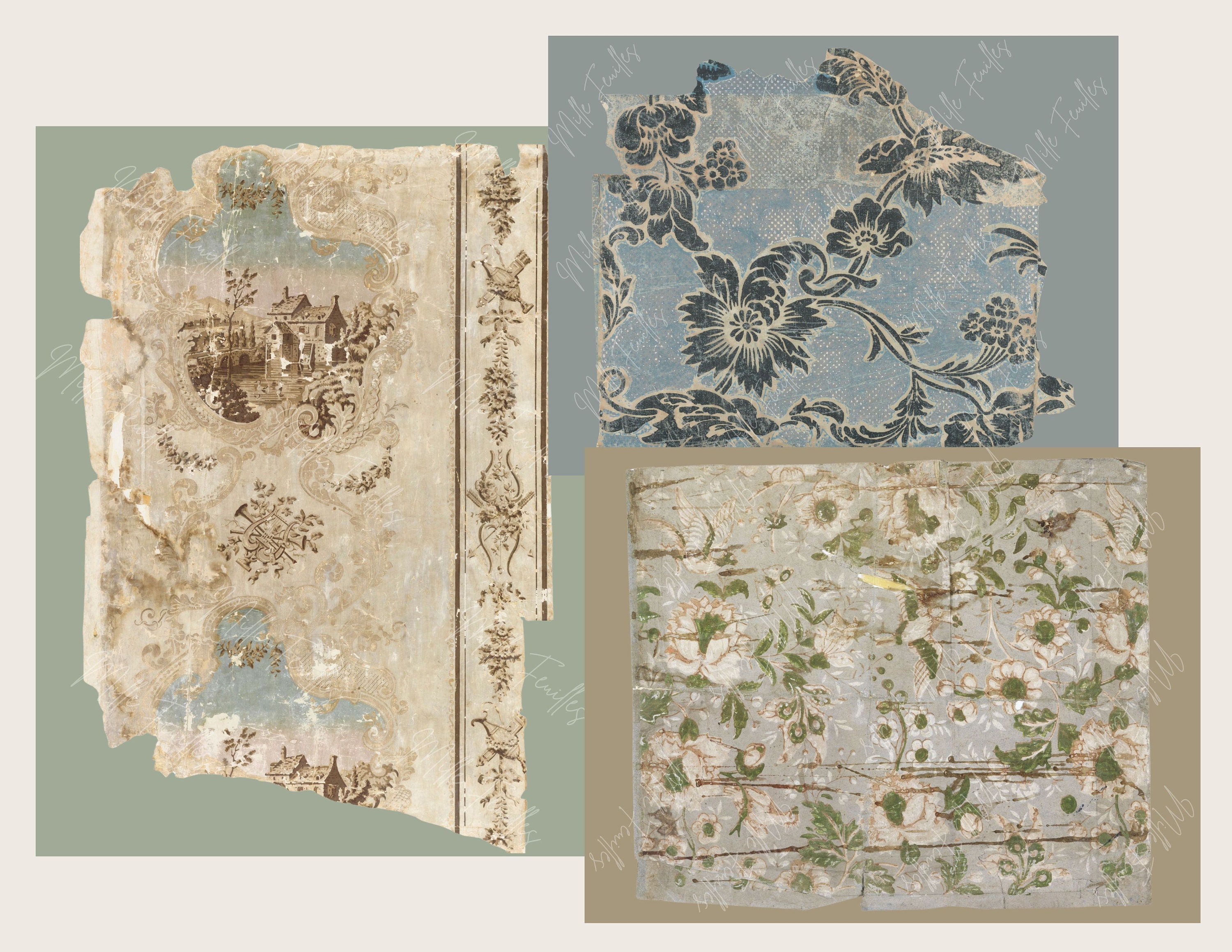 Antique Wallpaper Fragments: Printable Ephemera for Junk Journals ...
