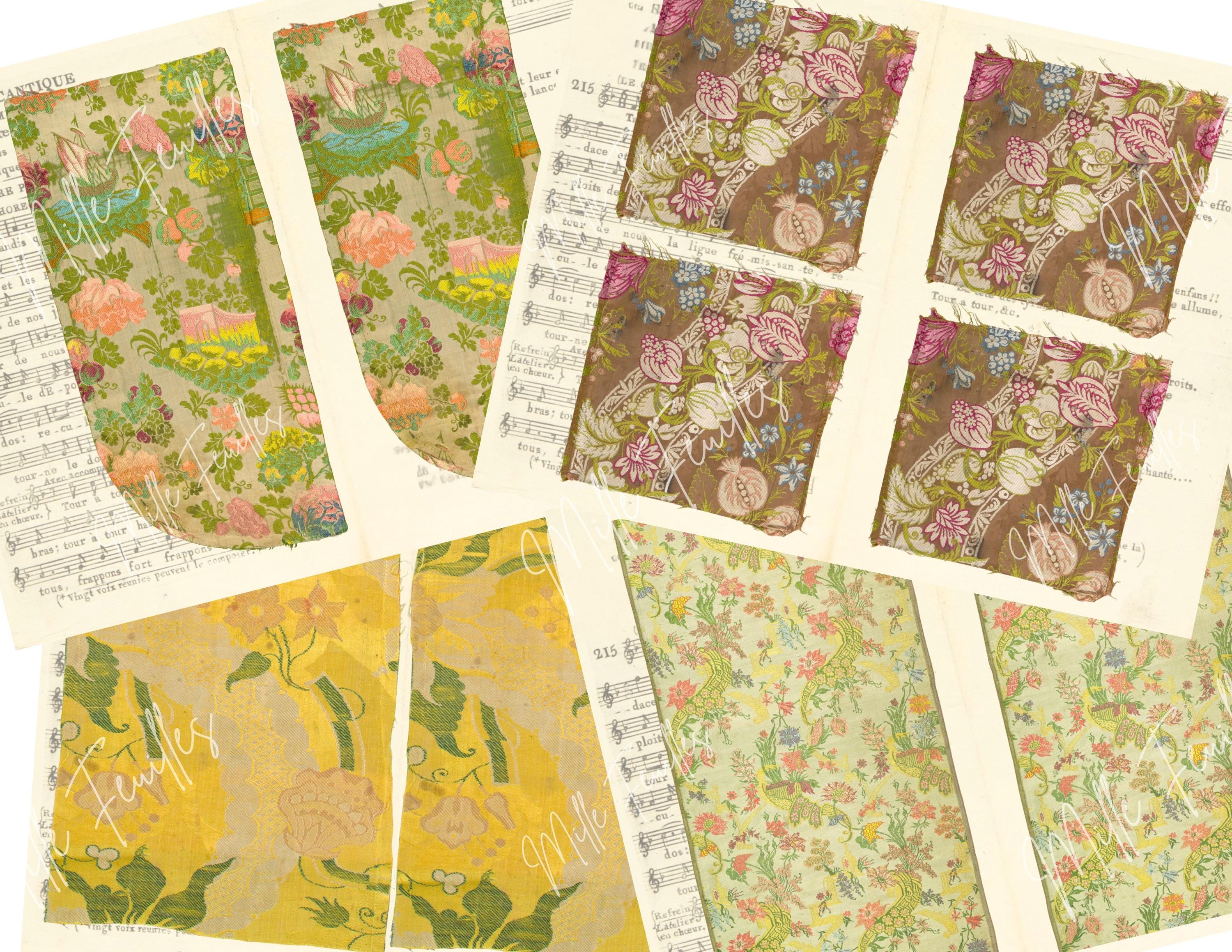 Bizarre Style Damask Fabric Fragments: Printable Ephemera (digital ...