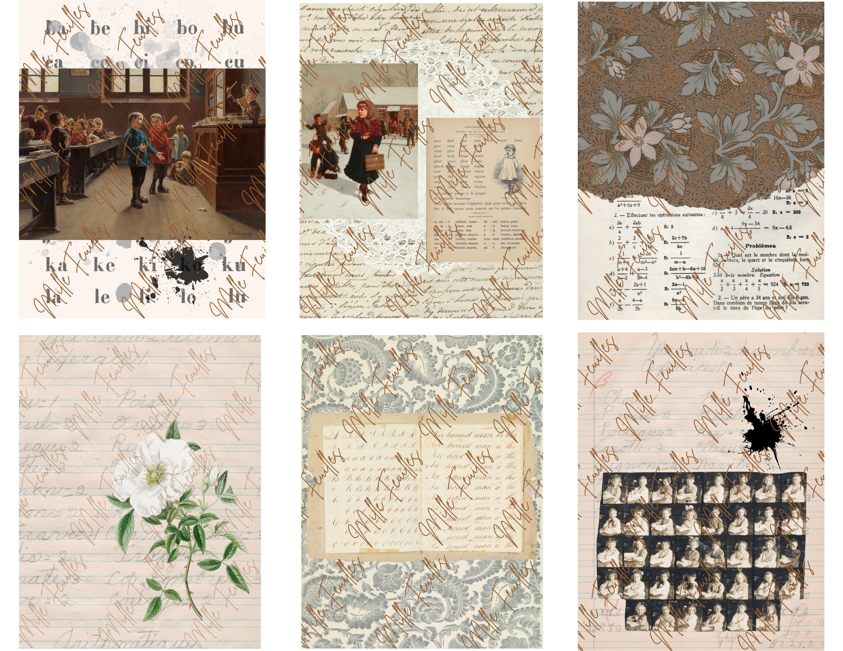 L'école - Digital Kit - Printables for Journaling Art - Tall Journal ...