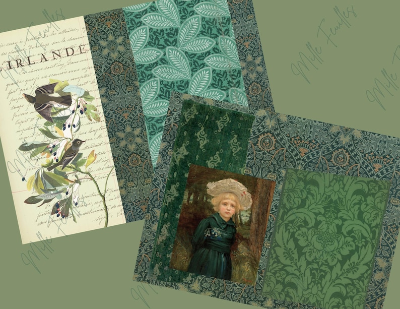 Ireland Junk Journal Kit: Vintage Emerald Green Printables (digital ...