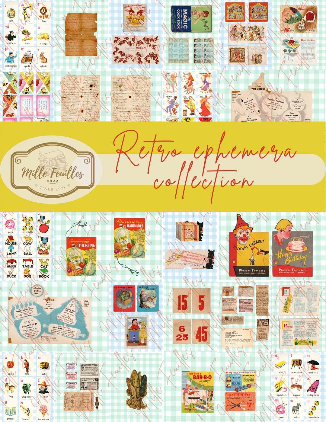 Vintage Ephemera - Clipart Bundle - 30+ Printable Pages to Download ...