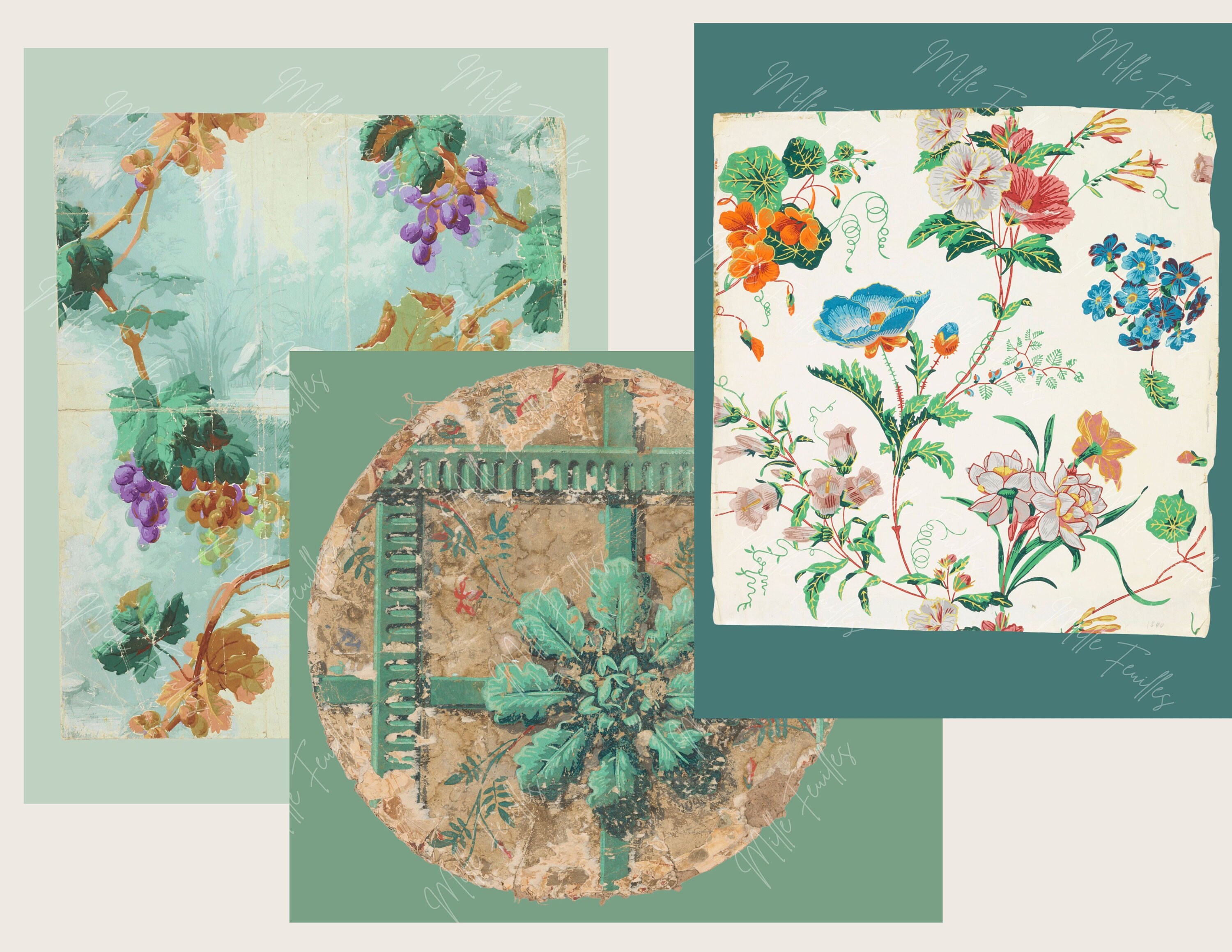 Antique Wallpaper Fragments: Printable Ephemera for Junk Journals ...