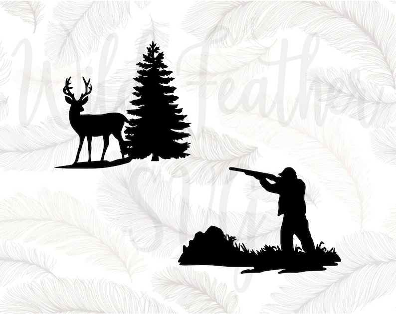 Deer Hunter Svg, Deer, Hunting Dog, SVG, Cut File, Svg File, Silhouette ...