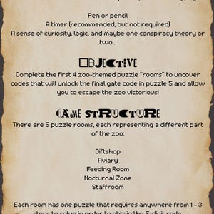 Escape From the Zoo, Escape Printable for Big Kids and Adults, Animal ...