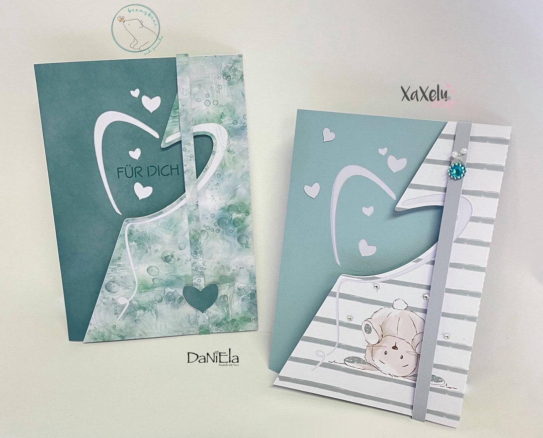 Plotter File Heart Map, Plott File for Paper, Folding Card as Svg and Dxf for Cutting Plotter ...