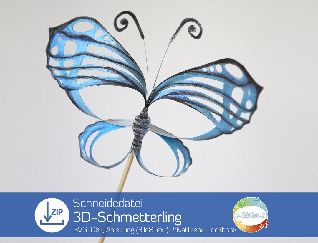 Plotter File 3D Butterfly, SVG Including Instructions, Folder Made of ...