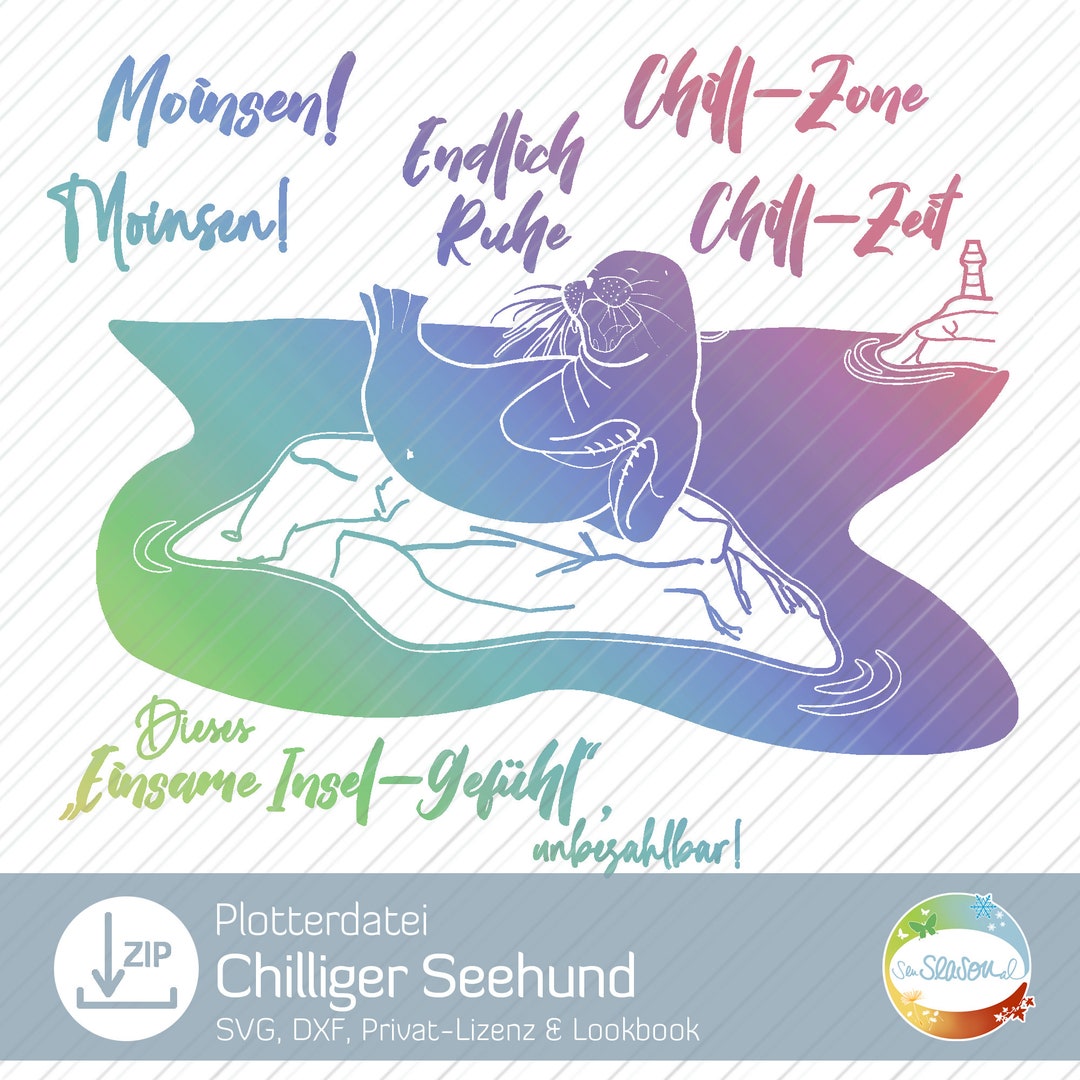 Plotter File Seal, Chilling Seal Plot File for Effect Foils, as Svg ...