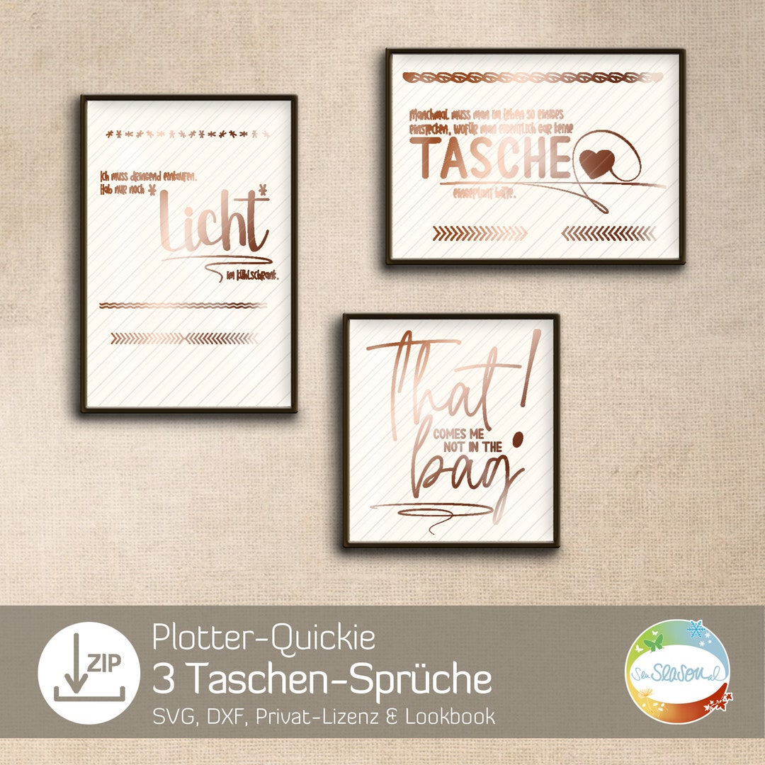 Fast Plotter File Bag Sayings, Sayings Not Only for Bags in 3 Variants ...