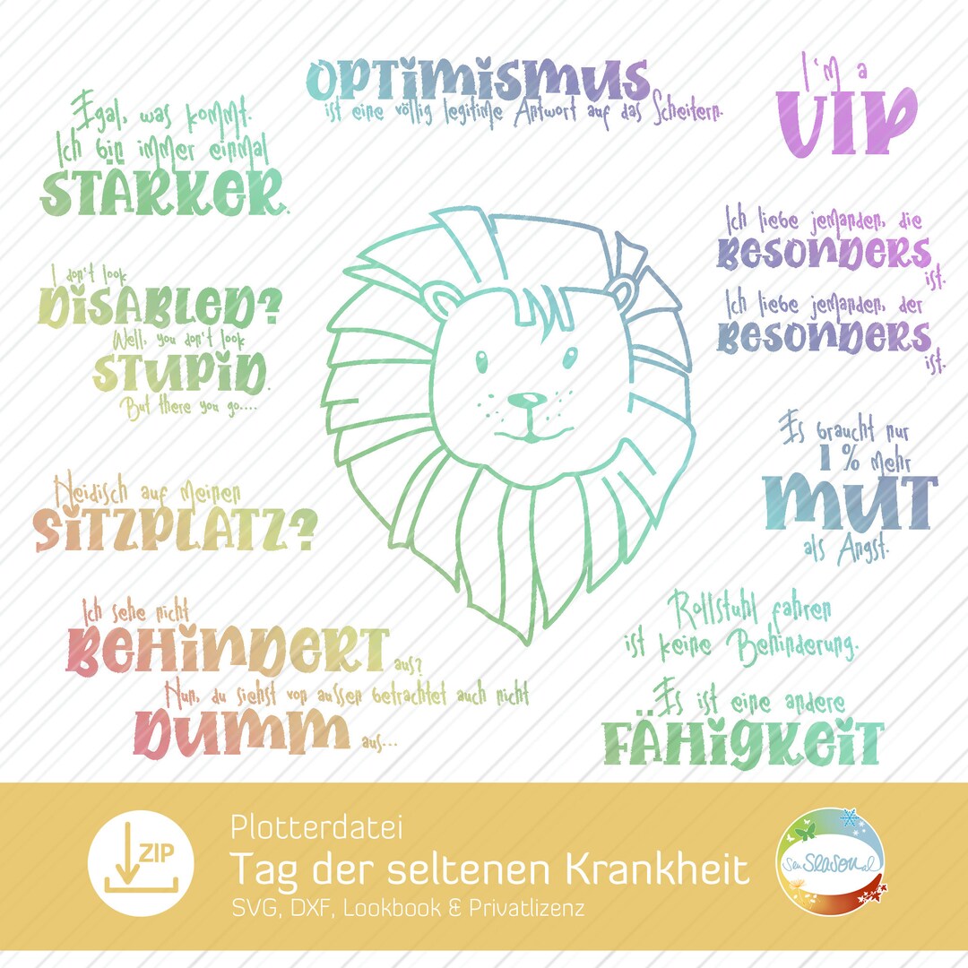 Plotter File Lion, Rare Disease Day, Brave, SVG Lion Head, Special ...
