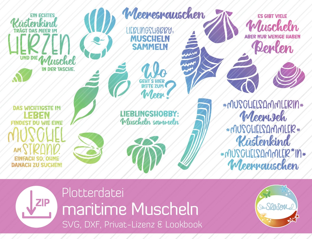 Maritime Muscheln Plottdatei SVG Plotterdatei für - Etsy.de