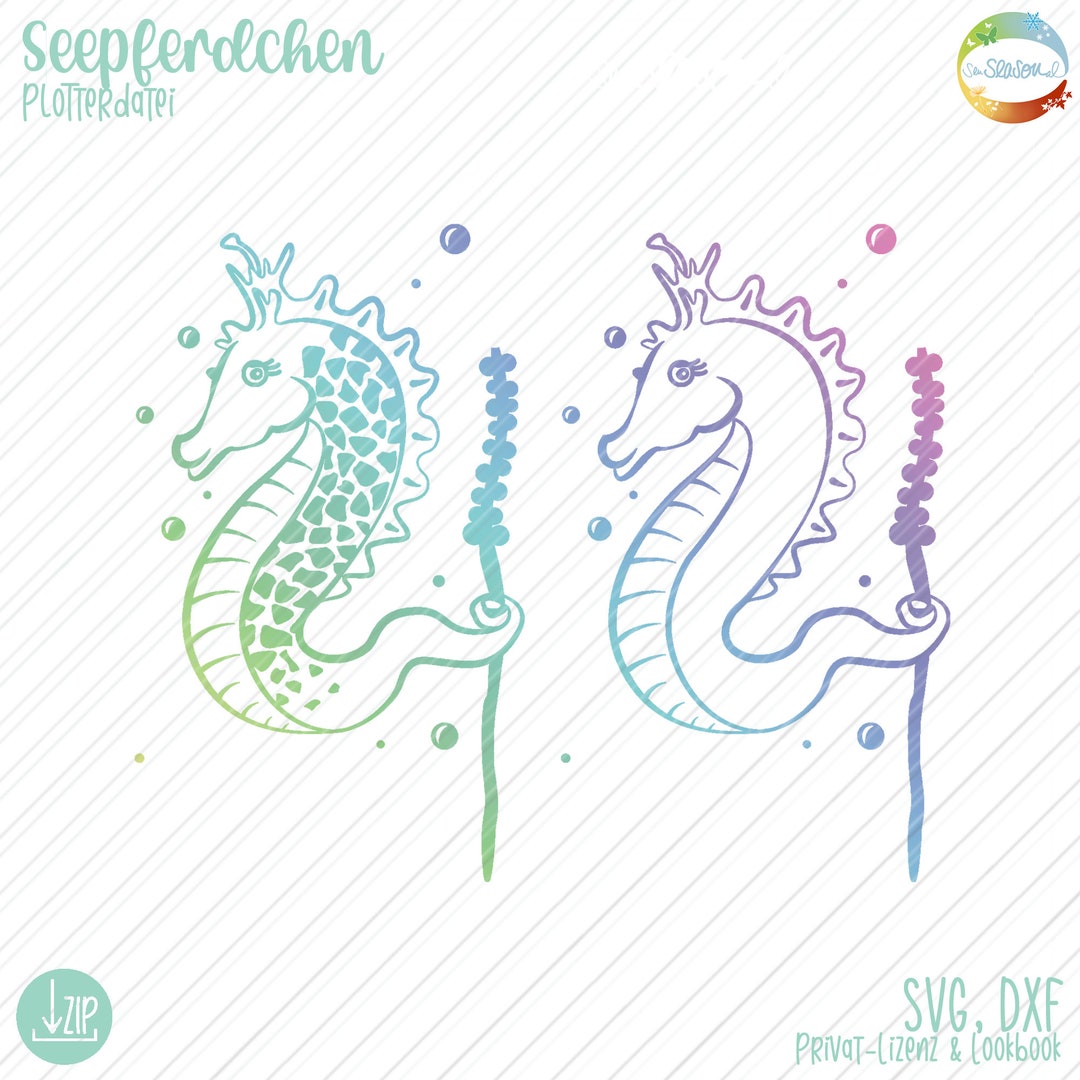 Plott Seahorse, SVG Single-color and Multi-color Plot, Plotter File ...
