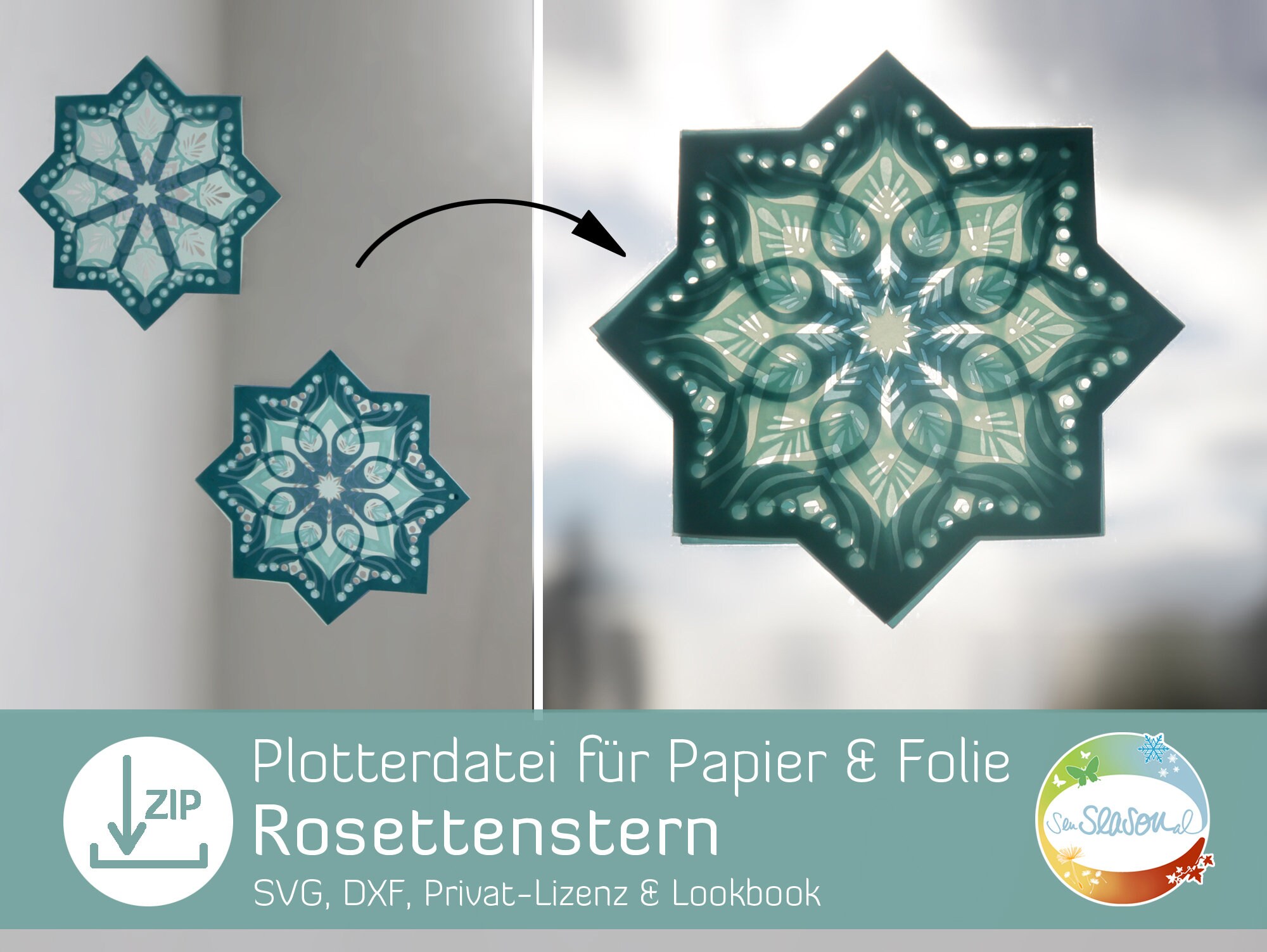 Plotterdatei Rosetten-Stern Fensterstern für Papier und - Etsy.de