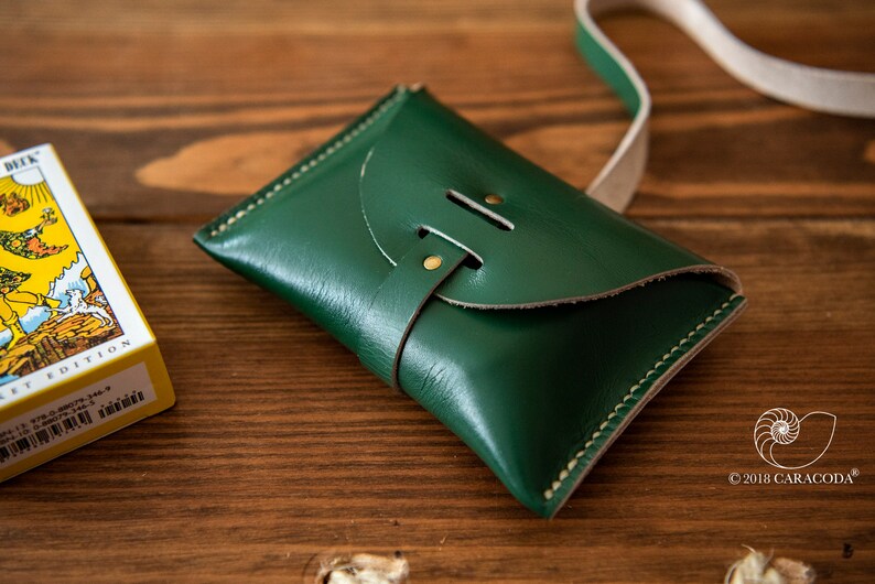 Small Leather Pouch for Playing Cards Lenormand Poker - Etsy