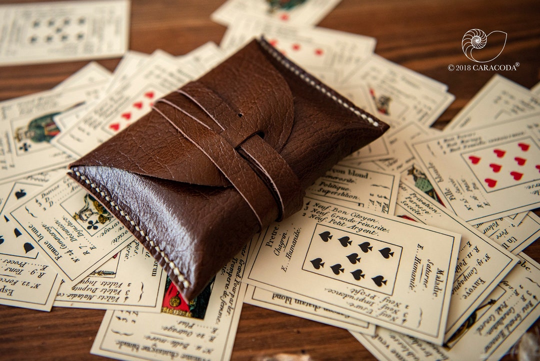 Small Leather Pouch, for Playing Cards, Lenormand, Poker, Bridge ...