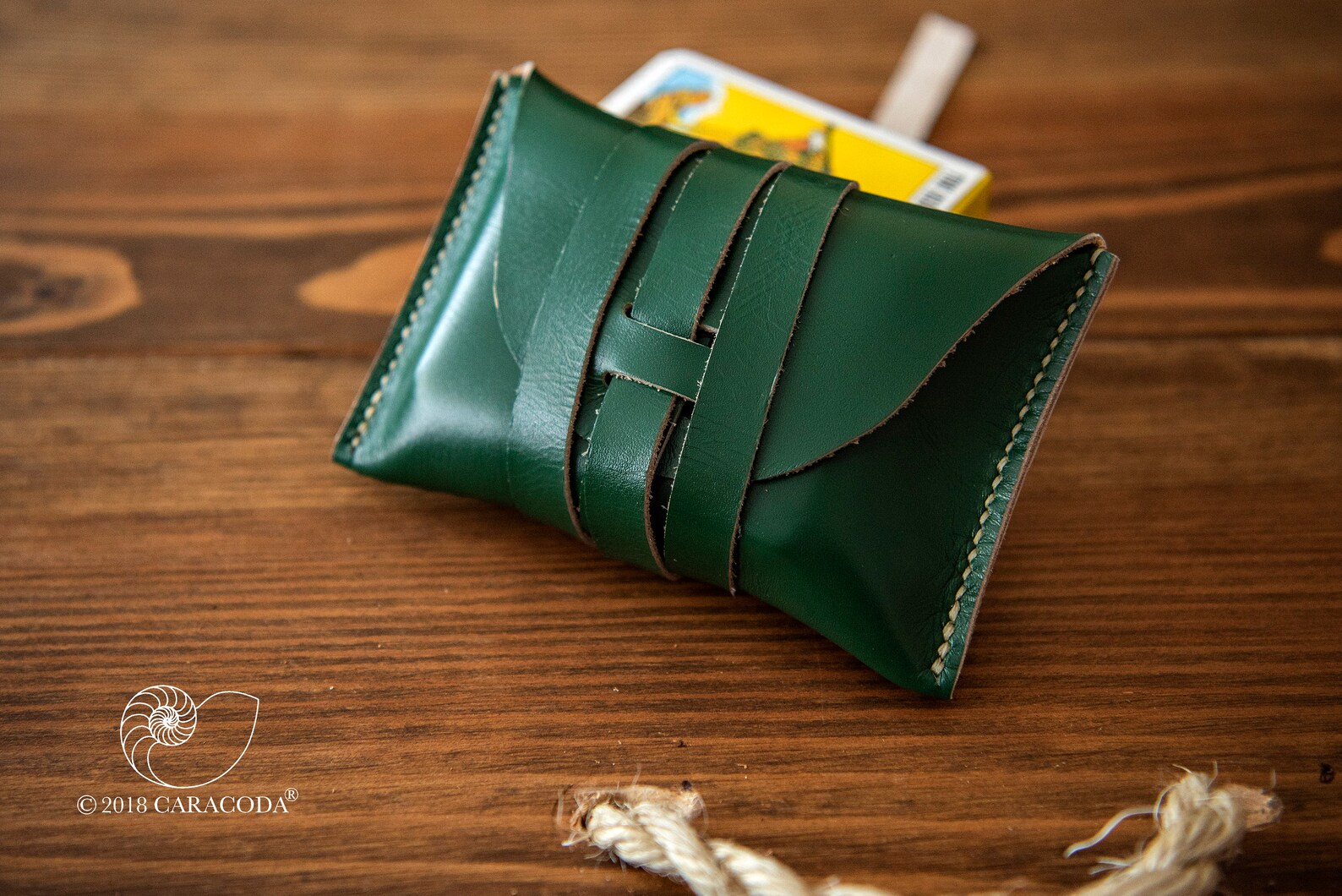 Small Leather Pouch, for Playing Cards, Lenormand, Poker, Bridge, Green ...