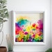 Wildflower Meadow Abstract Painting, Colourful Vibrant Botanical Art ...