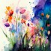 Wildflower Meadow Abstract Painting, Colourful Vibrant Botanical Art ...