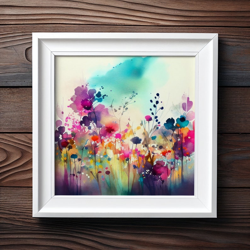 Abstract Wildflower Meadow Painting Colourful Botanical Art - Etsy