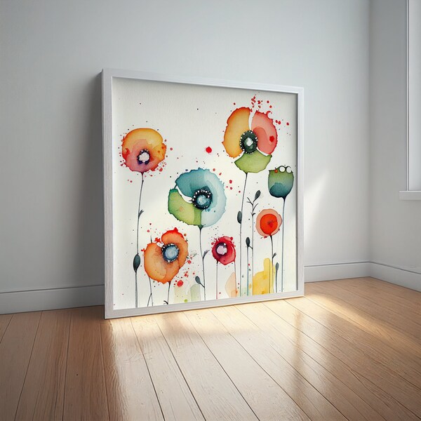 Abstract Poppies - Etsy