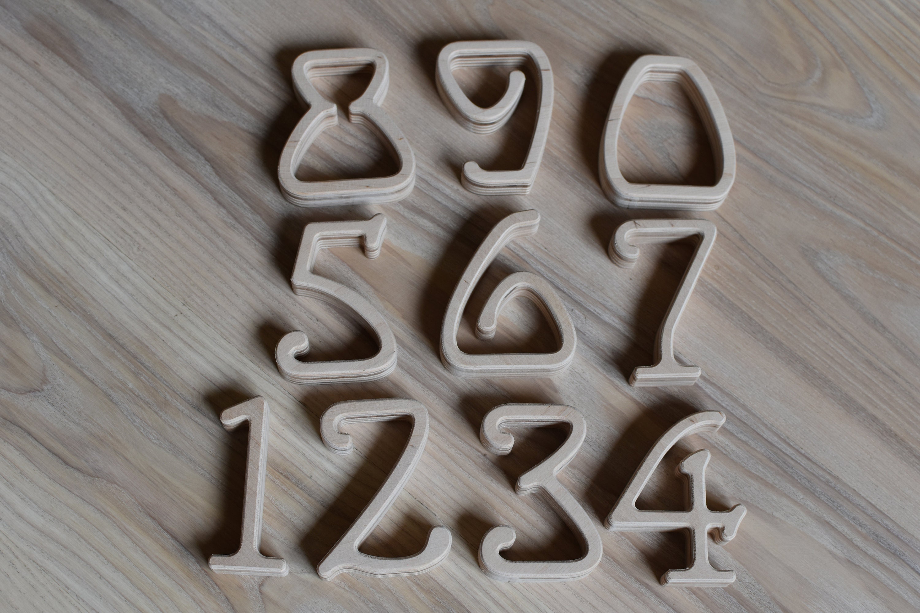3'' 1-12 Wood Table Numbers Free Standing Wood Table - Etsy
