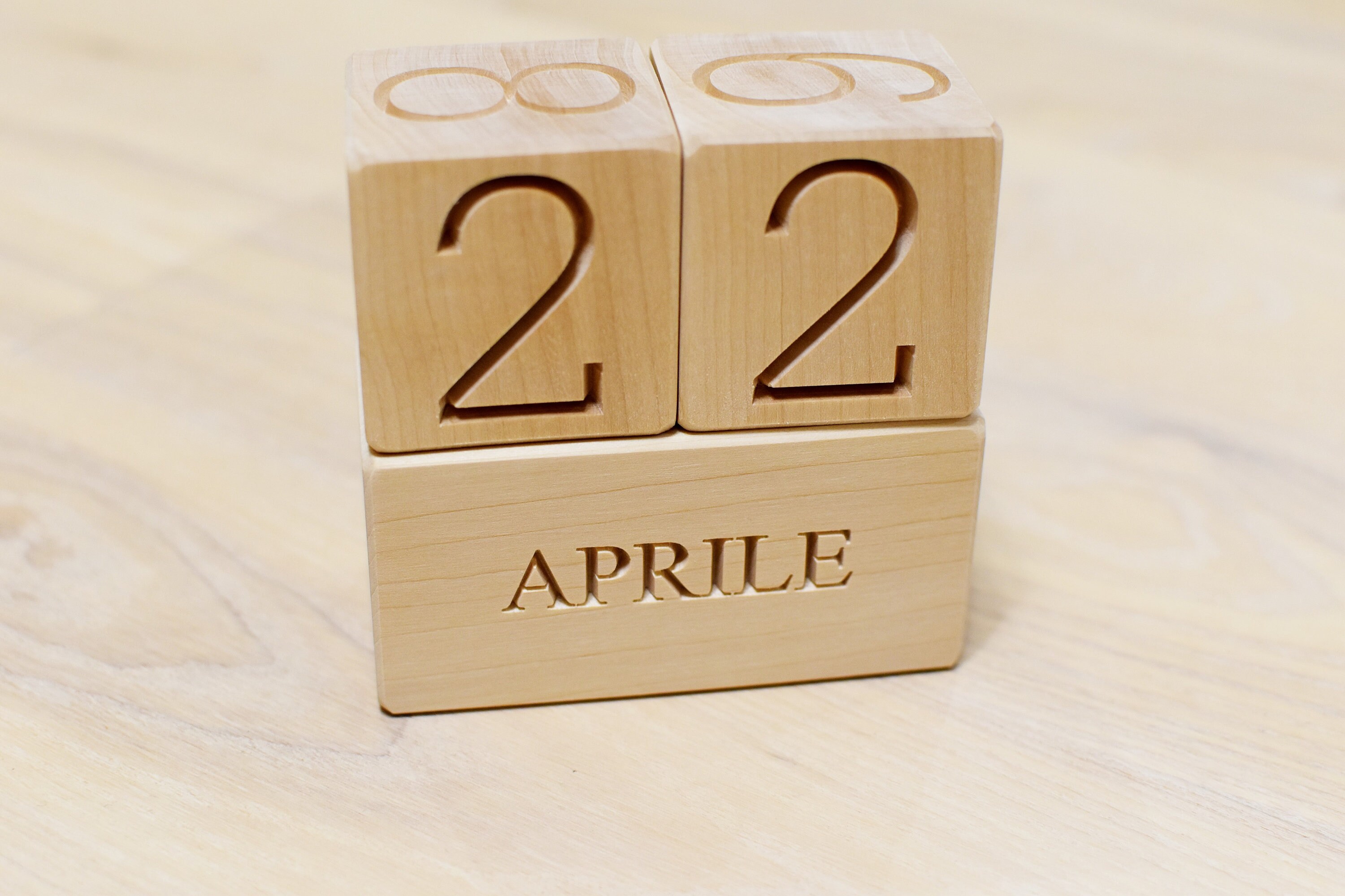 Italian Wood Calendar Wood Blocks Perpetual Calendar Table Desk ...