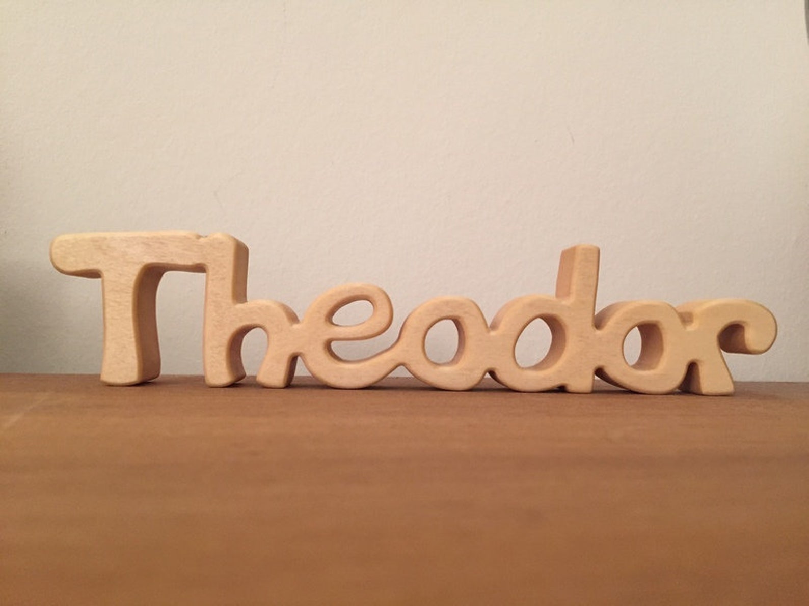 10cm Wood Word Free Standing Wood Name Script Letters Nursery Decor ...