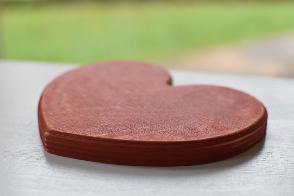 Red Wood Heart St Valentines Day Gift Heart Shape Decor - Etsy